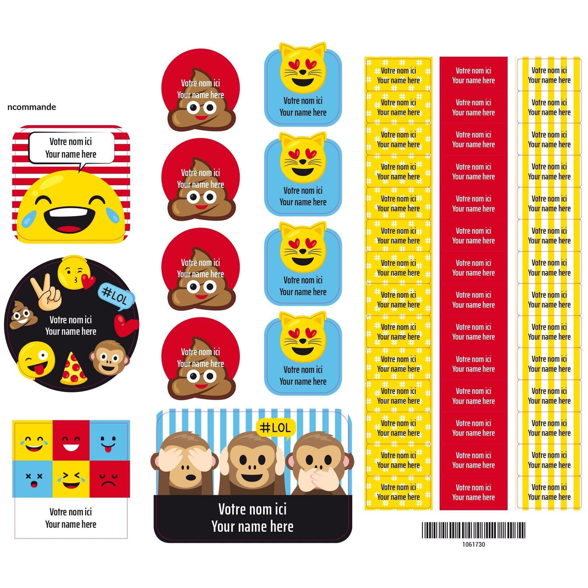 Peel And Stick Custom Name Labels - Emoji – Maple Labels