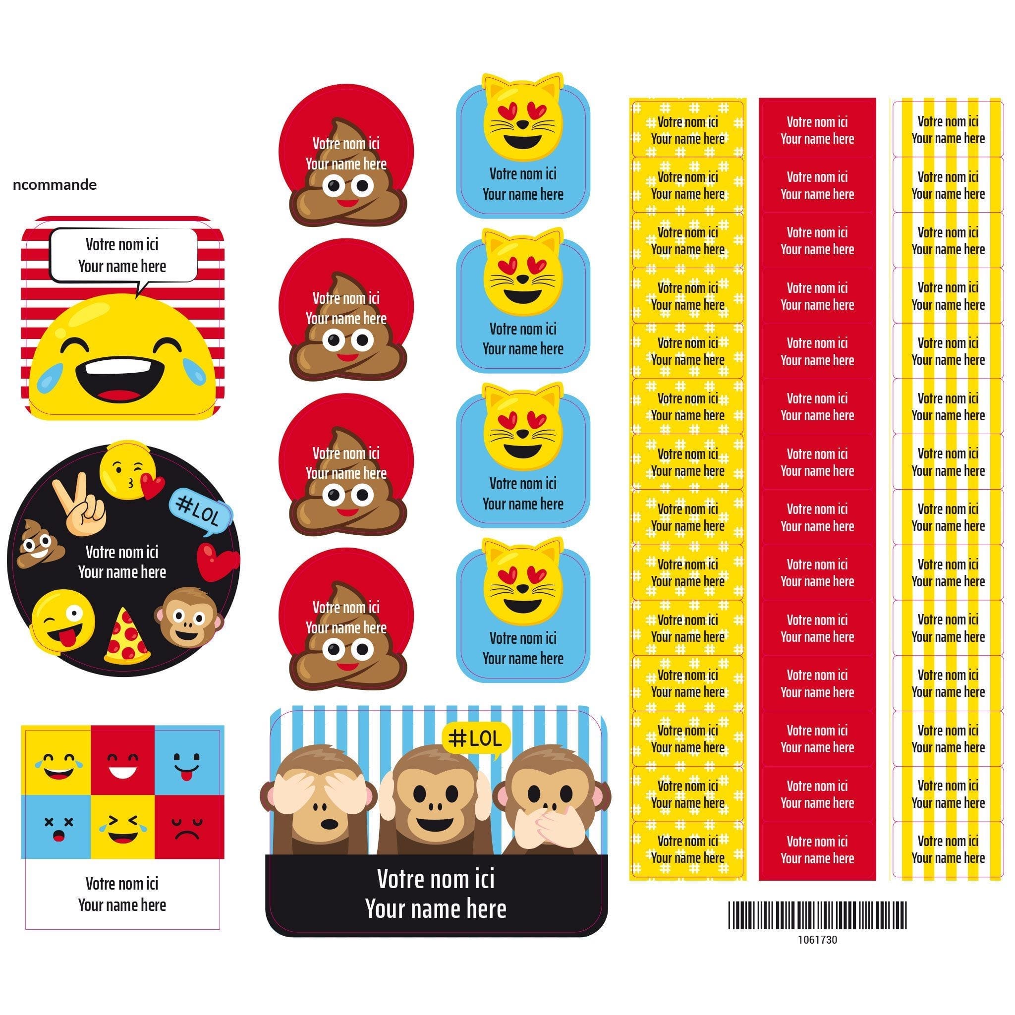 Peel And Stick Custom Name Labels - Emoji – Maple Labels