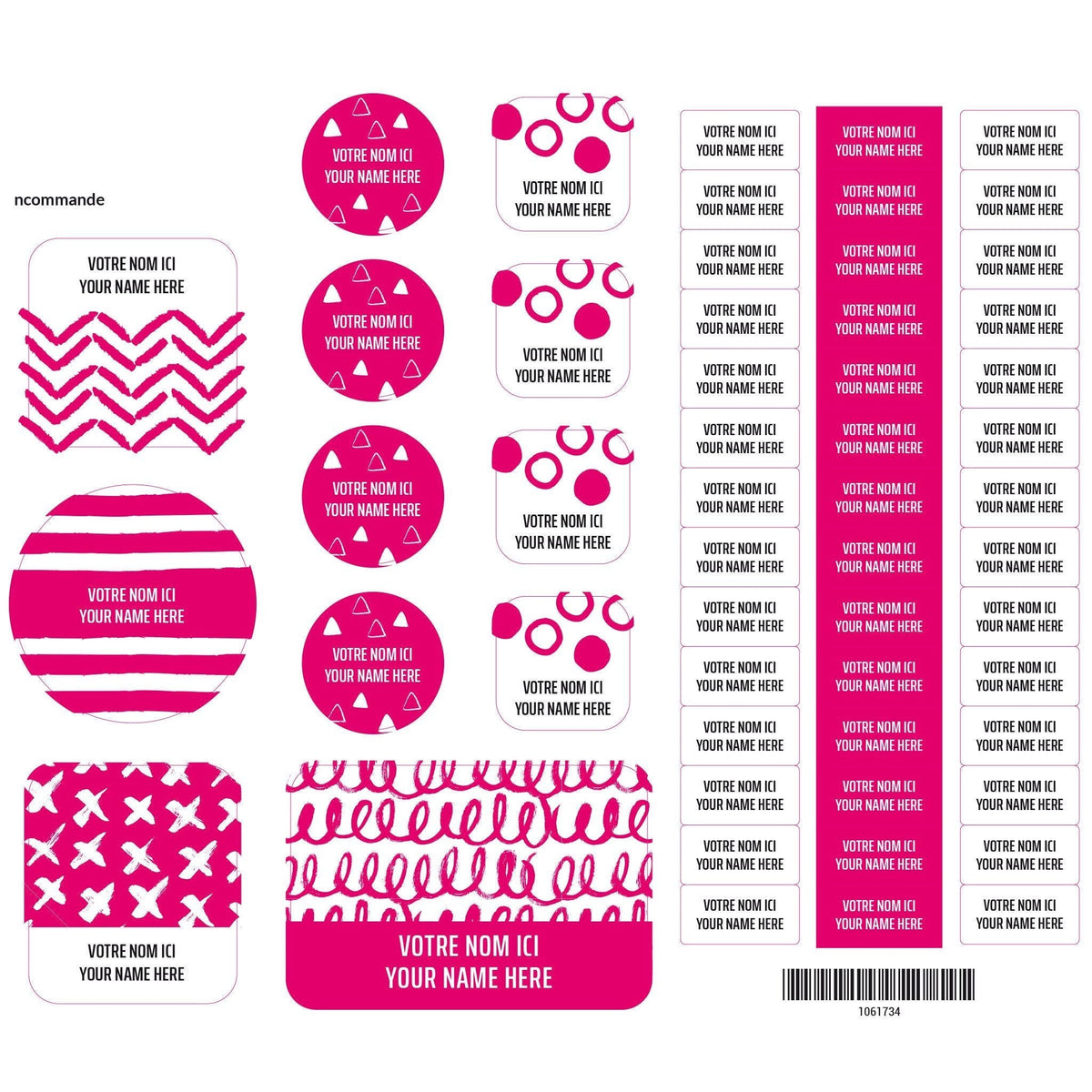 Peel And Stick Custom Name Labels - Pink – Maple Labels