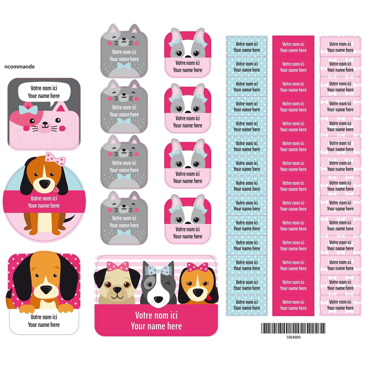 Peel And Stick Custom Name Labels - Pink Dog – Maple Labels