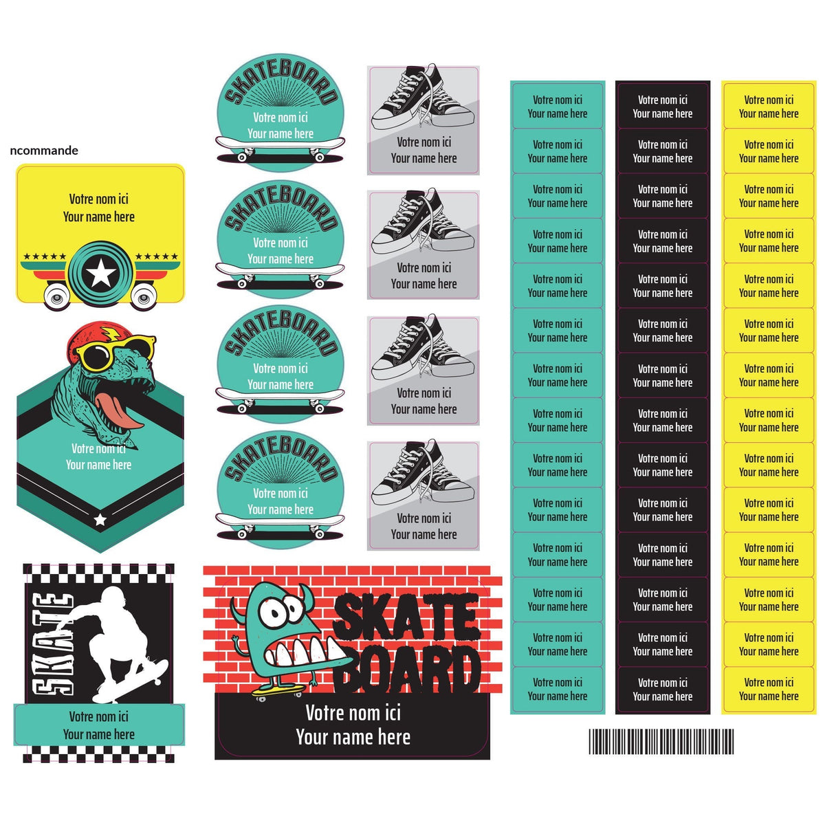 Peel And Stick Custom Name Labels - Skateboard – Maple Labels
