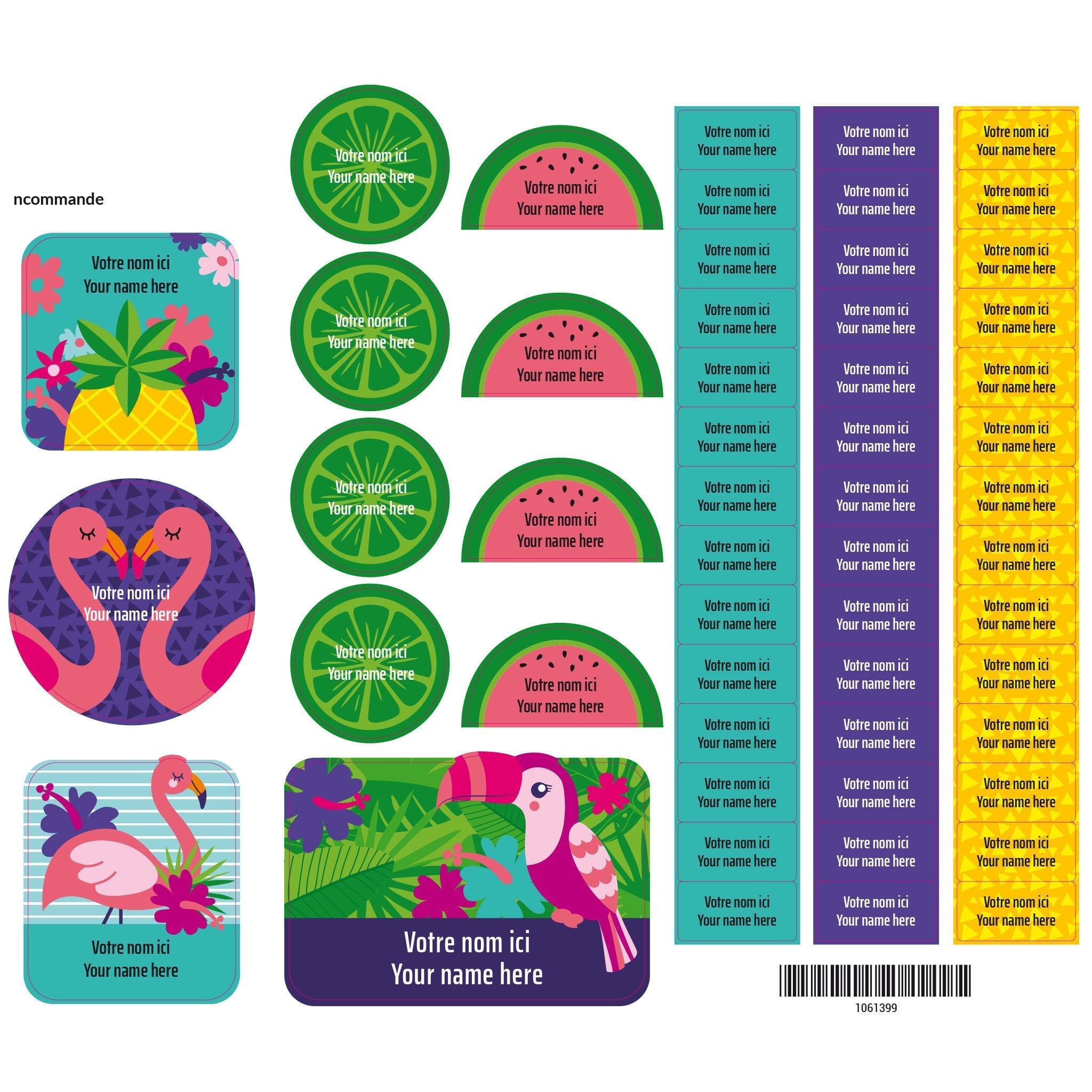 Peel And Stick Custom Name Labels - Tropical – Maple Labels